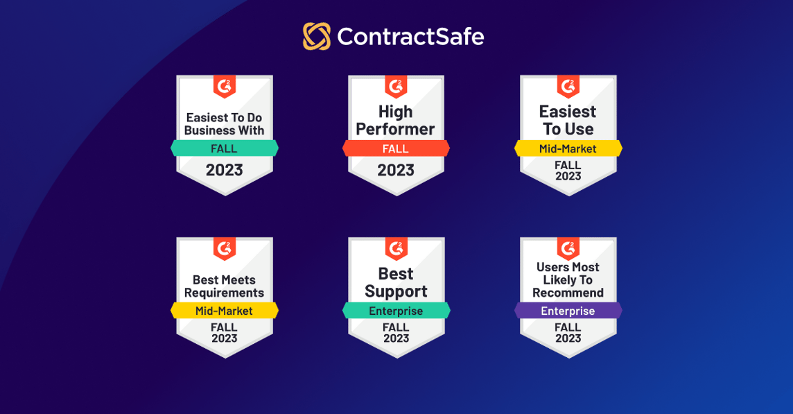 ContractSafe Wins Big in the G2 Fall 2023 Awards
